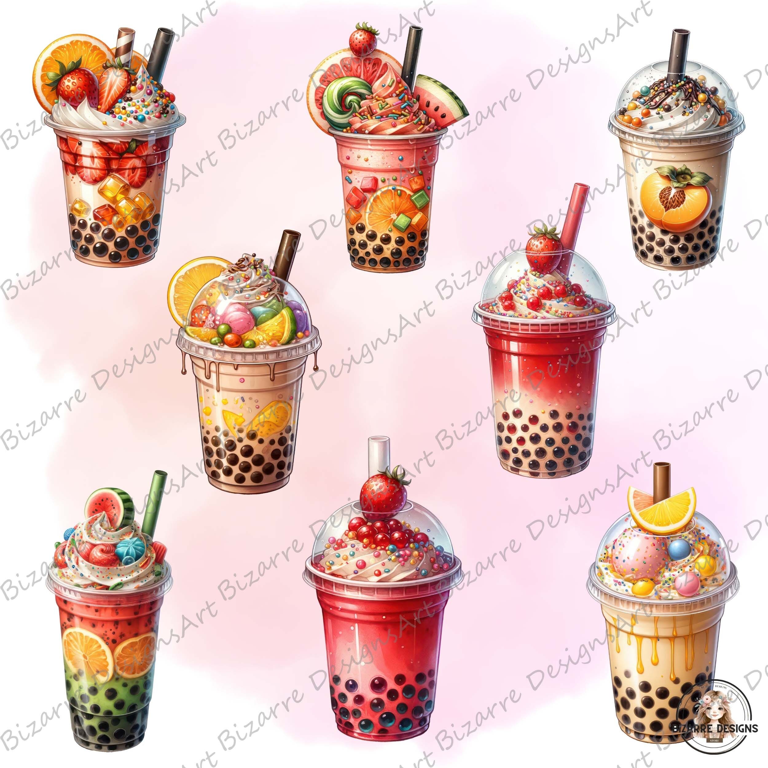 Bubble Tea Clipart, Summer Bubble Tea Clipart, Cute Bubble Tea Clipart ...