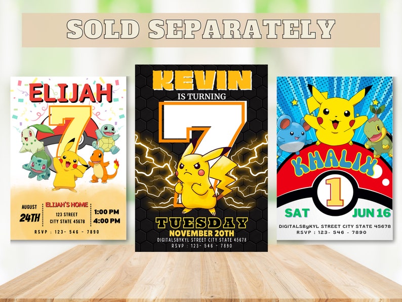 Pokemon Theme Birthday Party Invitation, Pokemon Party Printable ...