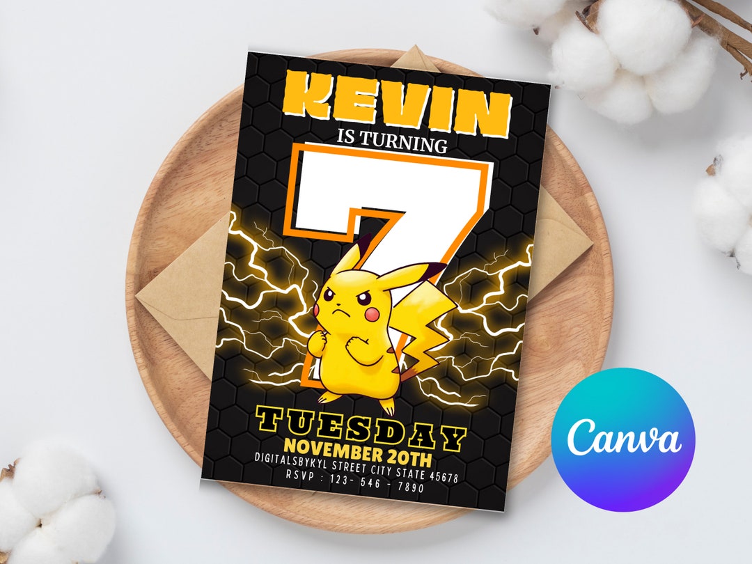 Pokemon Theme Birthday Party Invitation, Pokemon Party Printable ...
