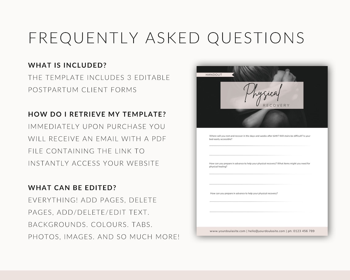 Postpartum Handout Templates Self-care After Birth Plan, Mental ...