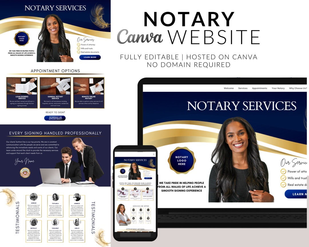 Public Notary Website, Notary Site, Notary Template, Notary Marketing ...