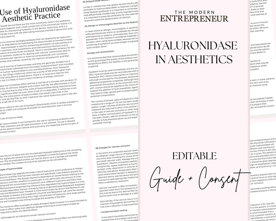 Hyaluronidase in Aesthetics Practice Guide & Consent Forms ...