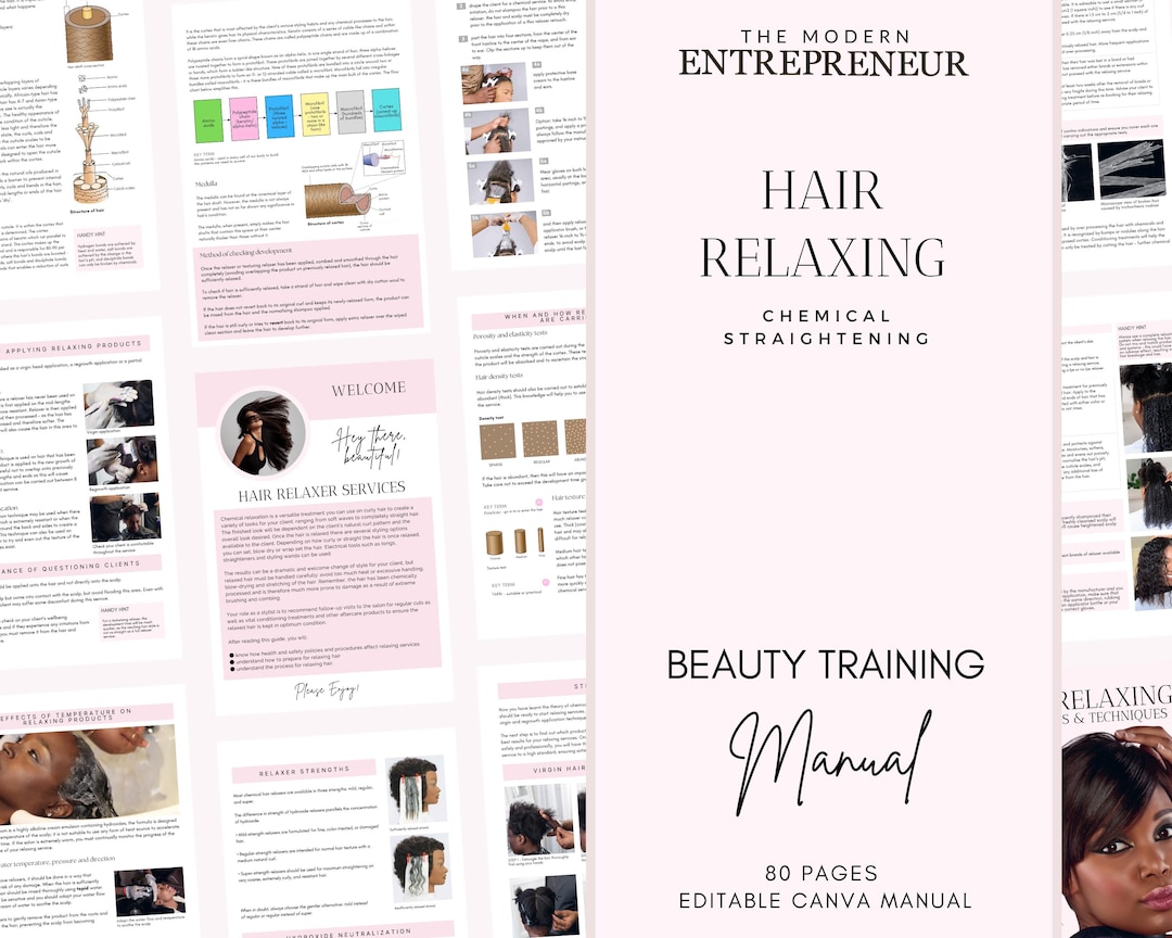 Hair Relaxing Training Manual, Hair Relaxer Course, Professional ...