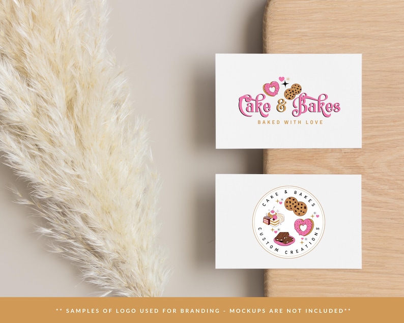Editable Bakery Logo Design: Cake & Bakes Branding (canva Instant ...