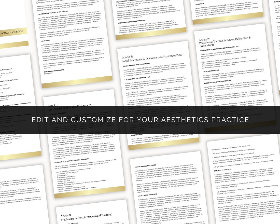 Medical Spa Non-invasive Treatment Guidelines: Canva Handbook - Etsy