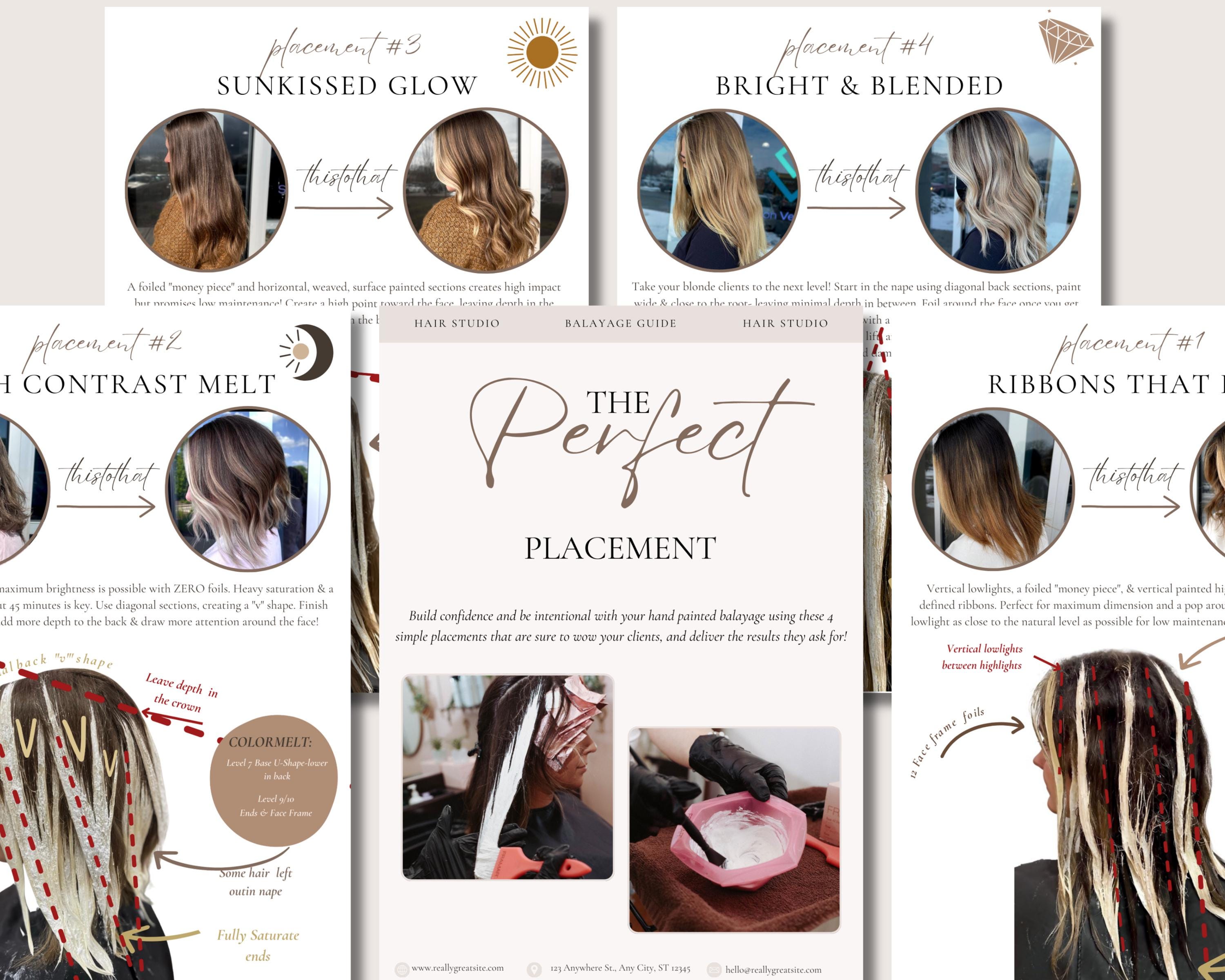 Blonde Balayage Student Class Handouts: Editable Canva Template (PDF ...