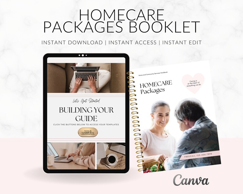 Home Care Packages Booklet: Editable Welcome Brochure (canva Template ...