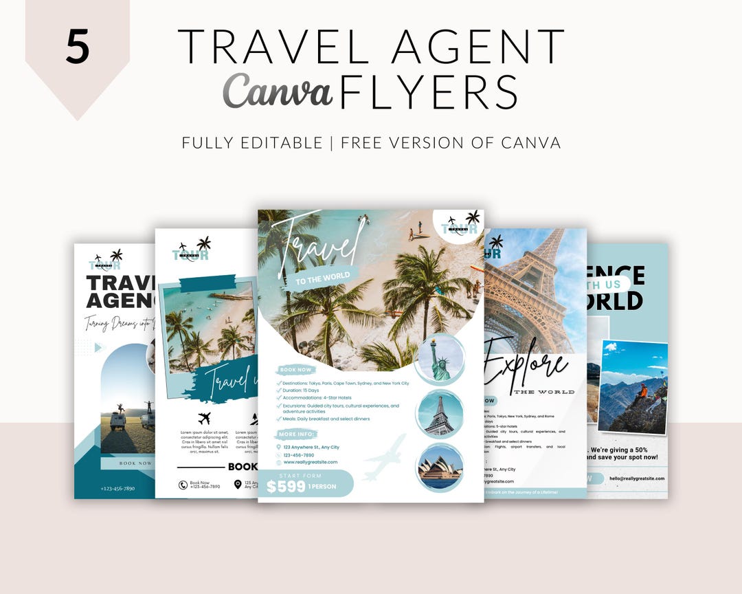 Travel Agent Flyer Templates: Editable Holiday Marketing (canva ...