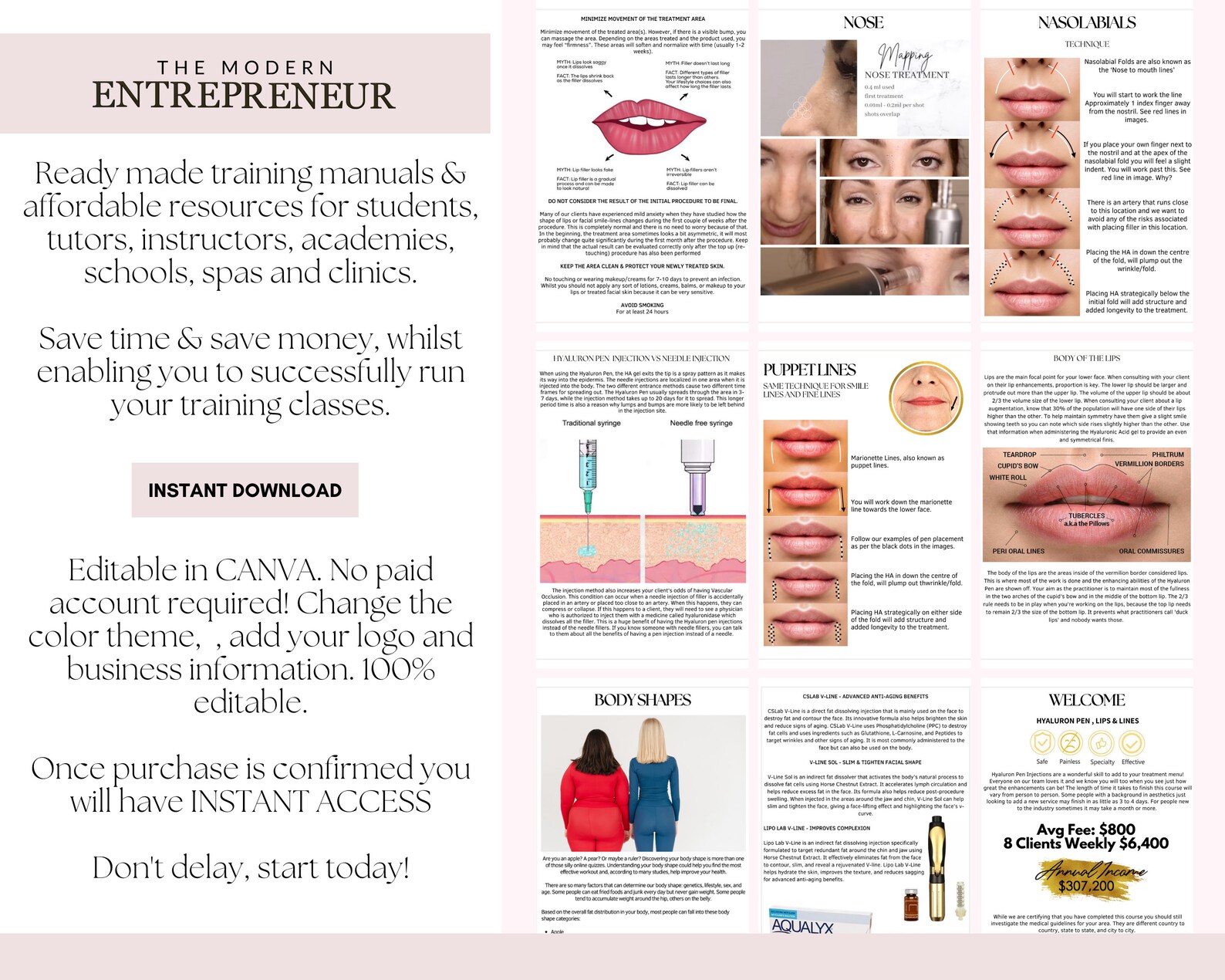 Hyaluron Pen LIP Fillers Training Manual, Hyaluron Pen Training Guide ...