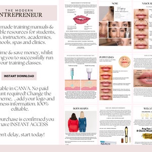 Hyaluron Pen Lip Filler Training Manual: Editable Canva Template - Etsy