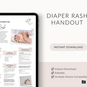 Diaper Rash Handout, Postpartum Handout Template, Doula Handouts ...