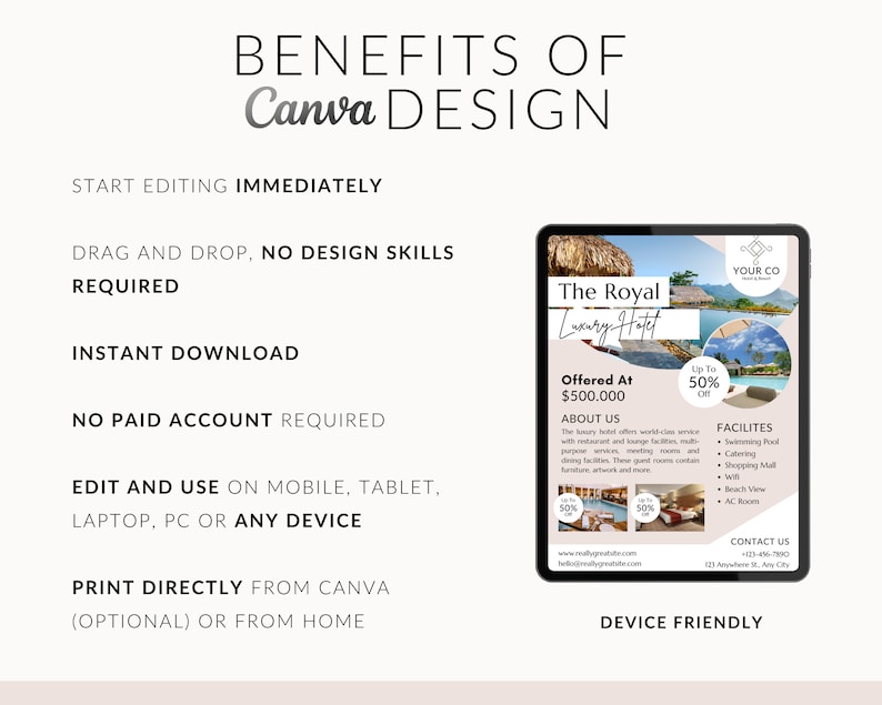 Hotel Flyer Templates, Editable, Printable, Hotel Business, Hotel ...