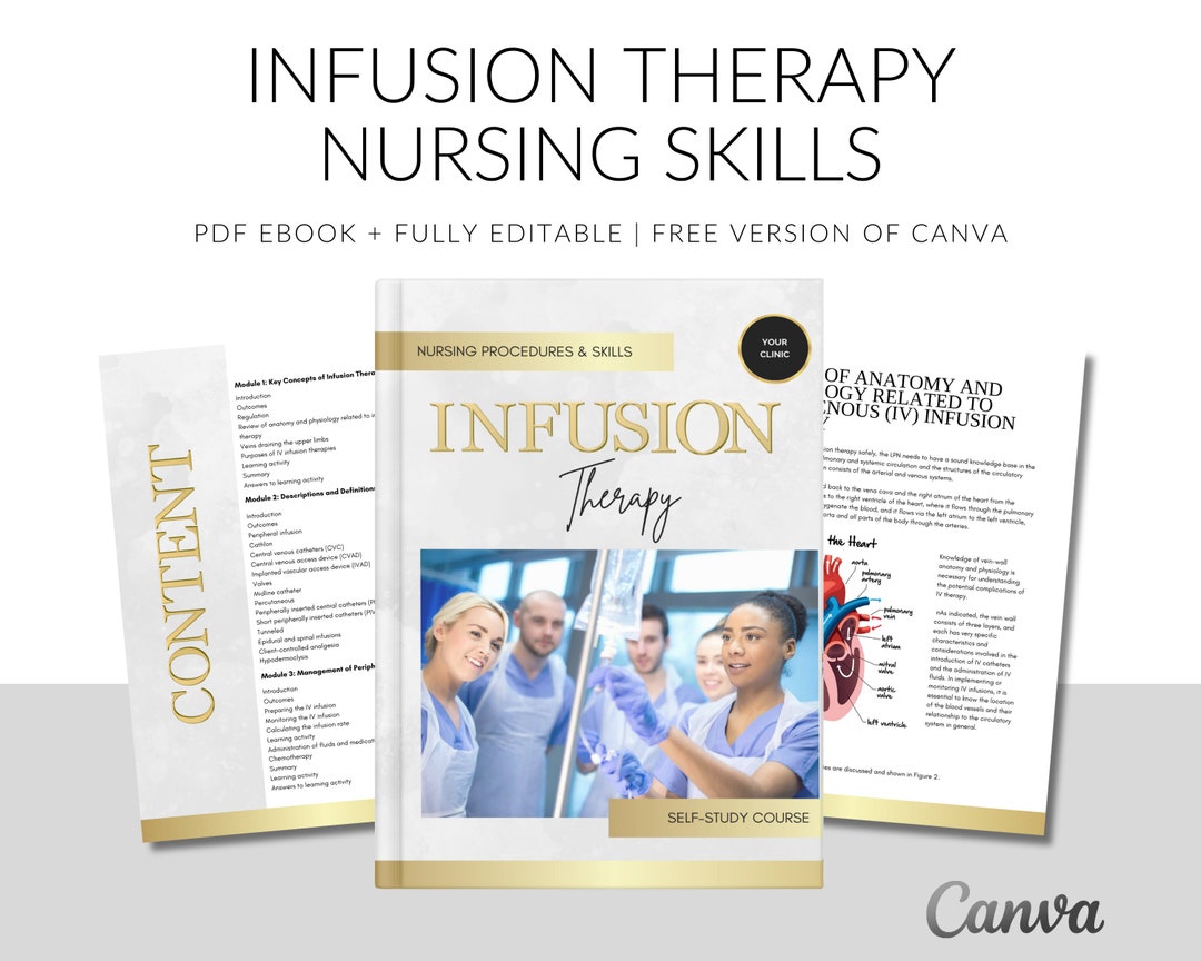 Infusion Therapy Nursing Skills Handbook: Self-study Guide (canva Ebook ...