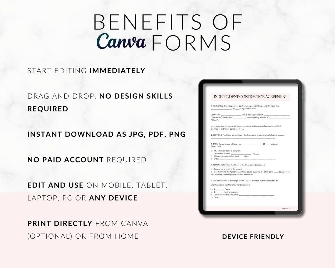 Independent Contractor Agreement, Short Version, Legal Document, 1099 ...