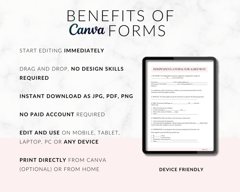 Independent Contractor Agreement, Short Version, Legal Document, 1099 ...
