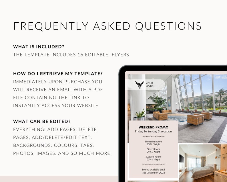 Hotel Flyer Templates, Editable, Printable, Hotel Business, Hotel ...