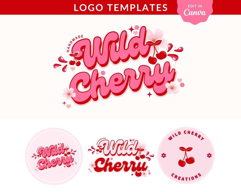 Retro Red Logo Design Template, DIY Editable Logo, Vintage Small ...