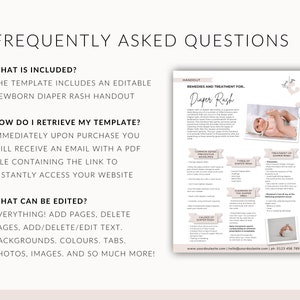 Diaper Rash Handout, Postpartum Handout Template, Doula Handouts ...