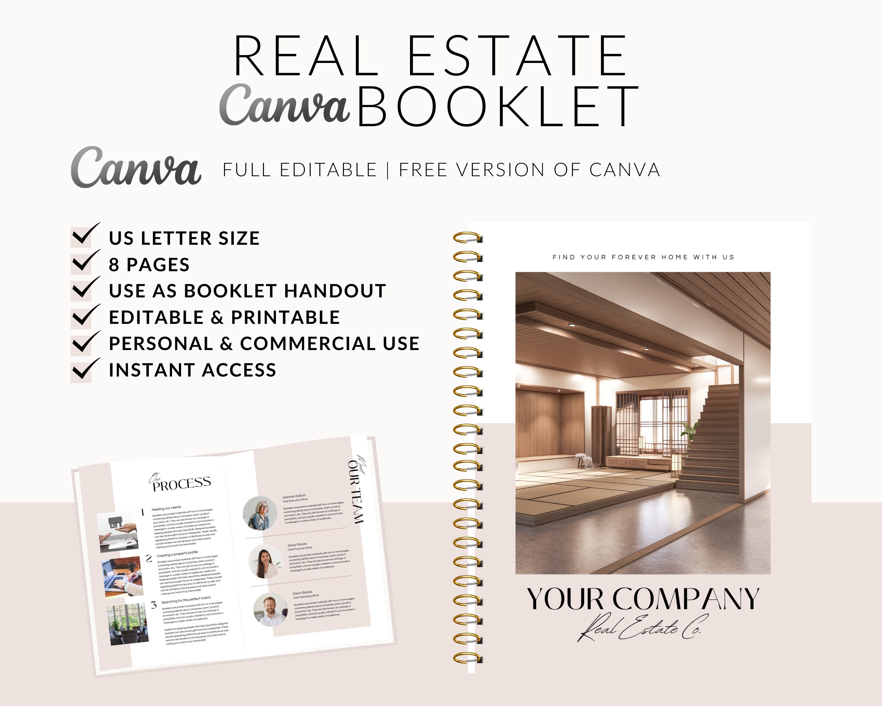 Real Estate Corporate Booklet: Realtor Marketing Template (canva Edit ...