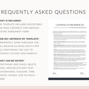 Simple Notary Contract Form, Notary Agreement, Contract for Services ...