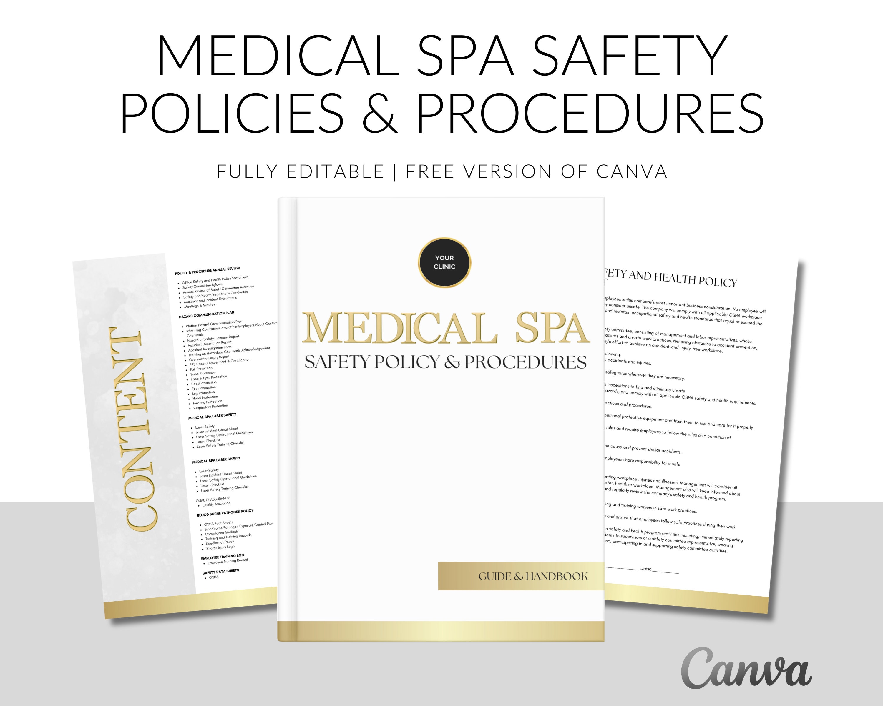 Medical Spa Non-invasive Treatment Guidelines: Canva Handbook - Etsy