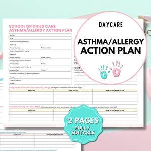 Asthma and Allergy Action Plan Templates, Teacher Resources, School ...