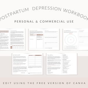 PPD Workbook, Editable Postpartum Depression Workbook, PPD Guide ...