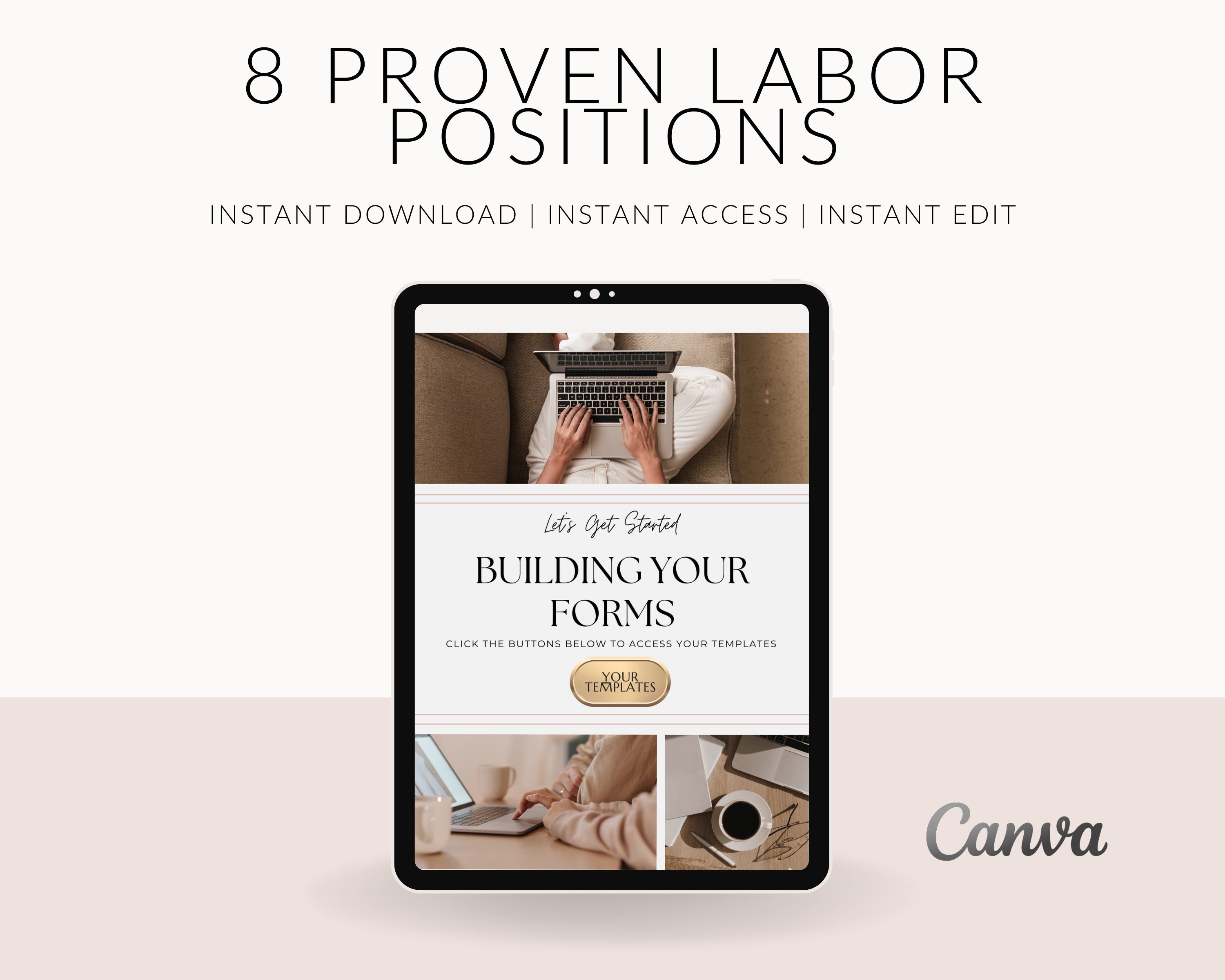 Labor Progress Positions Handout, Labor Handout Template, Doula ...