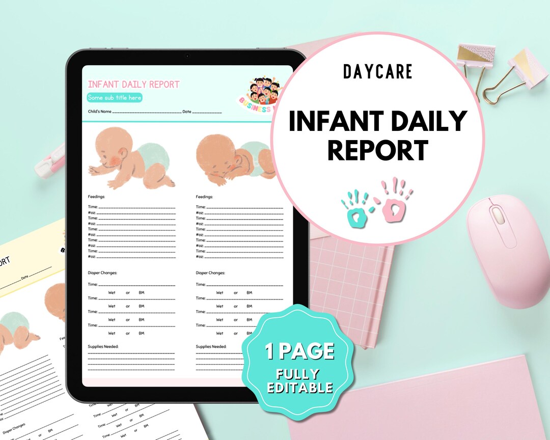 Daycare Infant Daily Report Sheet Templates, Daycare Business Forms ...