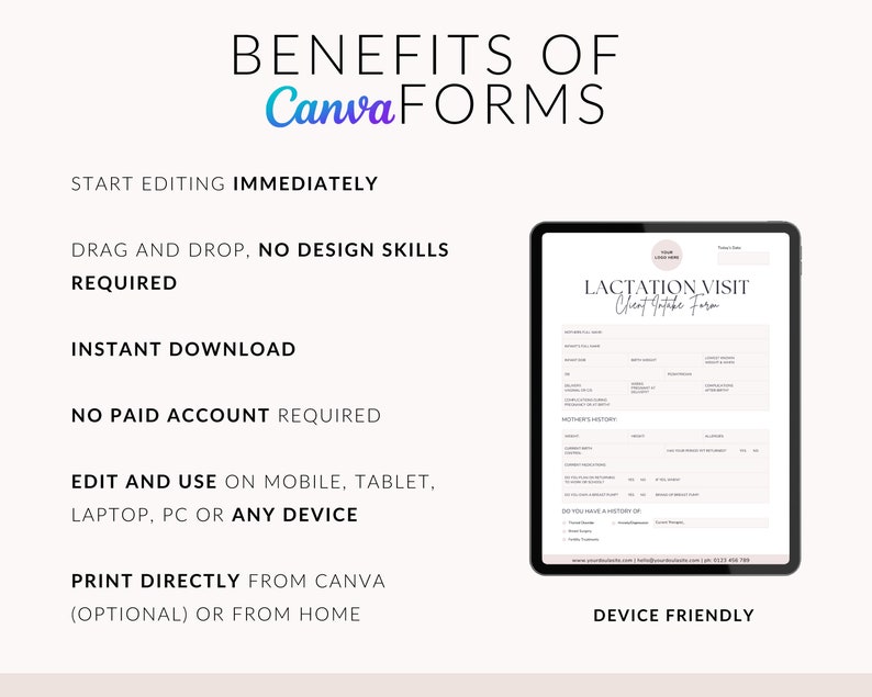 Lactation Consultant Client Intake Form: Editable Breastfeeding Support ...