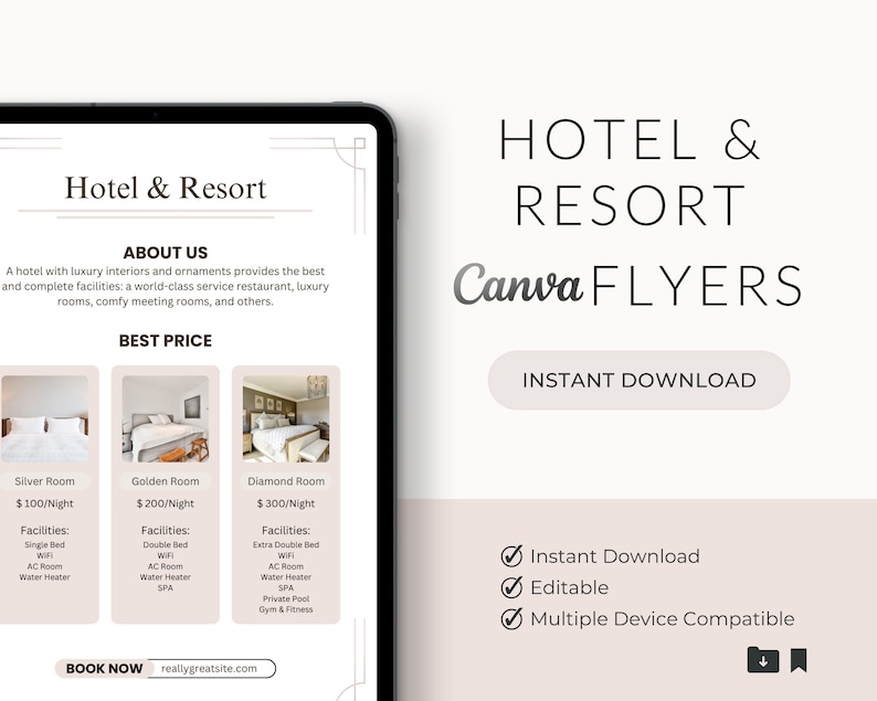 Hotel Flyer Templates, Editable, Printable, Hotel Business, Hotel ...