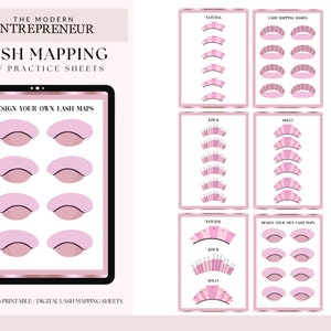 Lash Map Printables: Eyelash Extensions Training Resource (PDF X6 Pages ...
