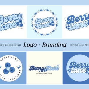 Retro Blue Logo Design Template, DIY Editable Logo, Vintage Small ...
