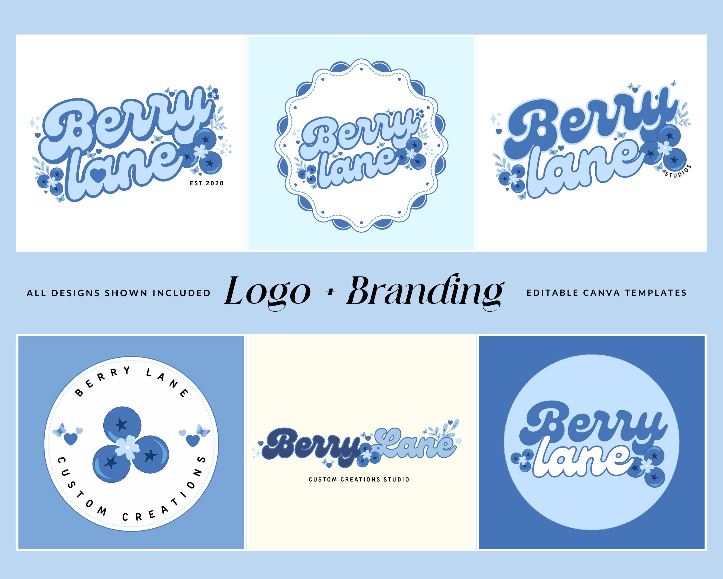 Retro Blue Logo Design Template: DIY Editable Business Logo (digital ...