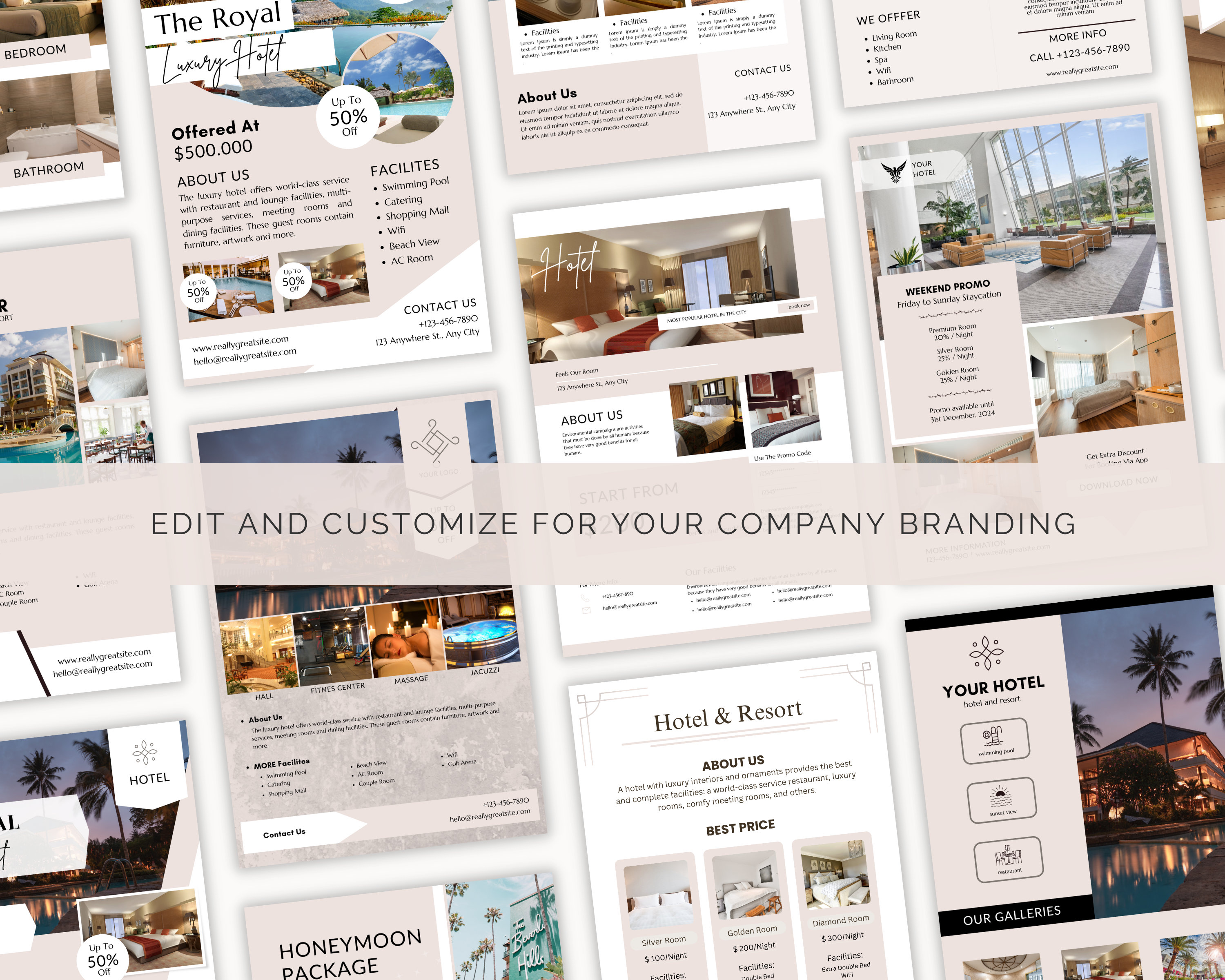 Hotel Flyer Templates, Editable, Printable, Hotel Business, Hotel ...