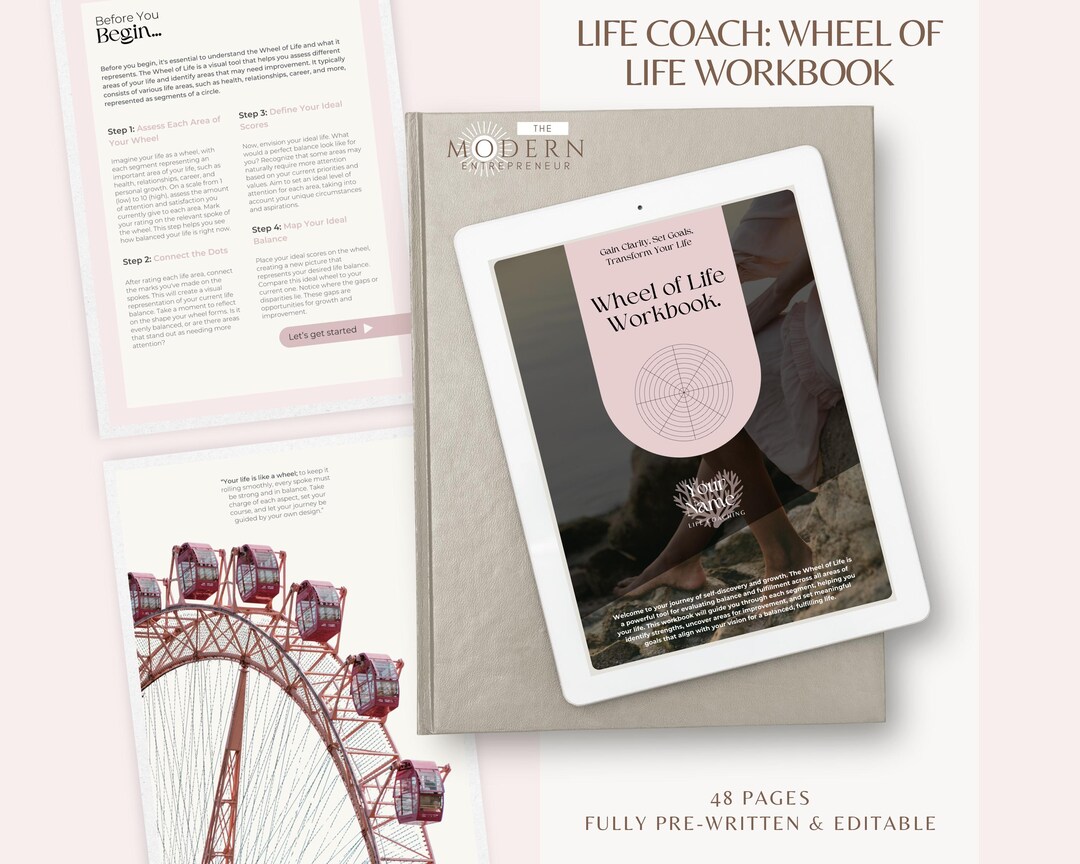 Wheel of Life Workbook: Coaching Goal Setting (editable in Canva) - Etsy