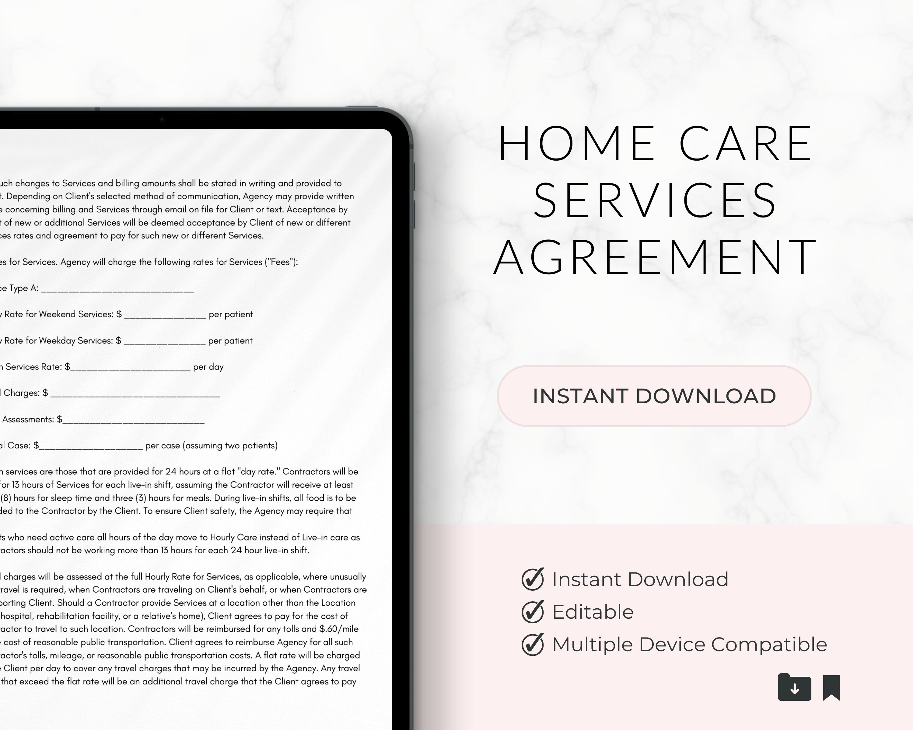 Home Care Services Agreement Template: Editable Client Contract (canva ...