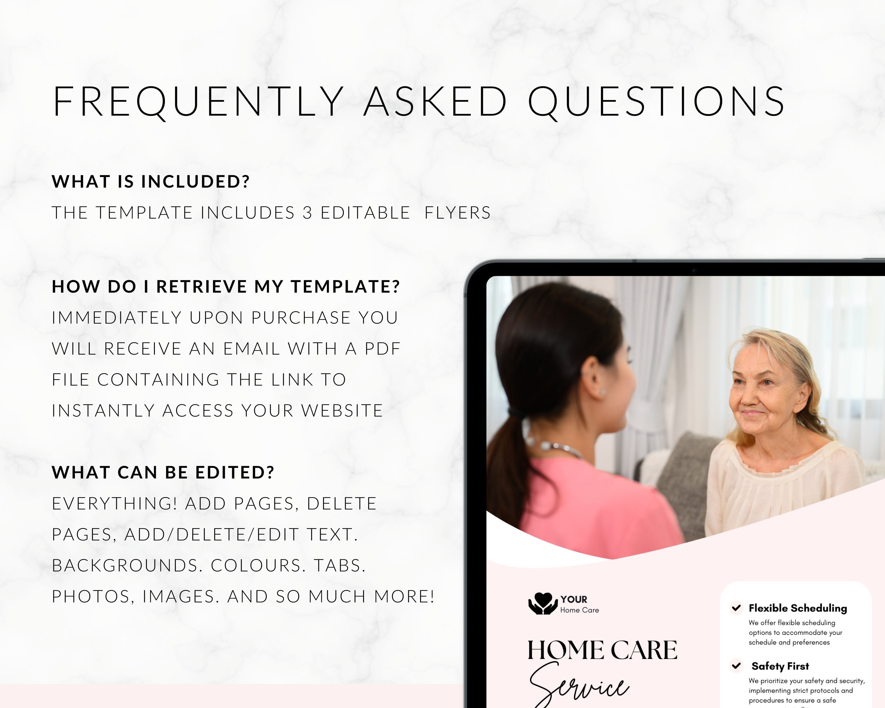 Home Care Flyers, Home Care Services Ads, Caregiving Flyers, Homecare ...