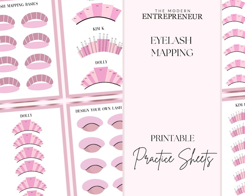 Lash Map Printables: Eyelash Extensions Training Resource (PDF X6 Pages ...