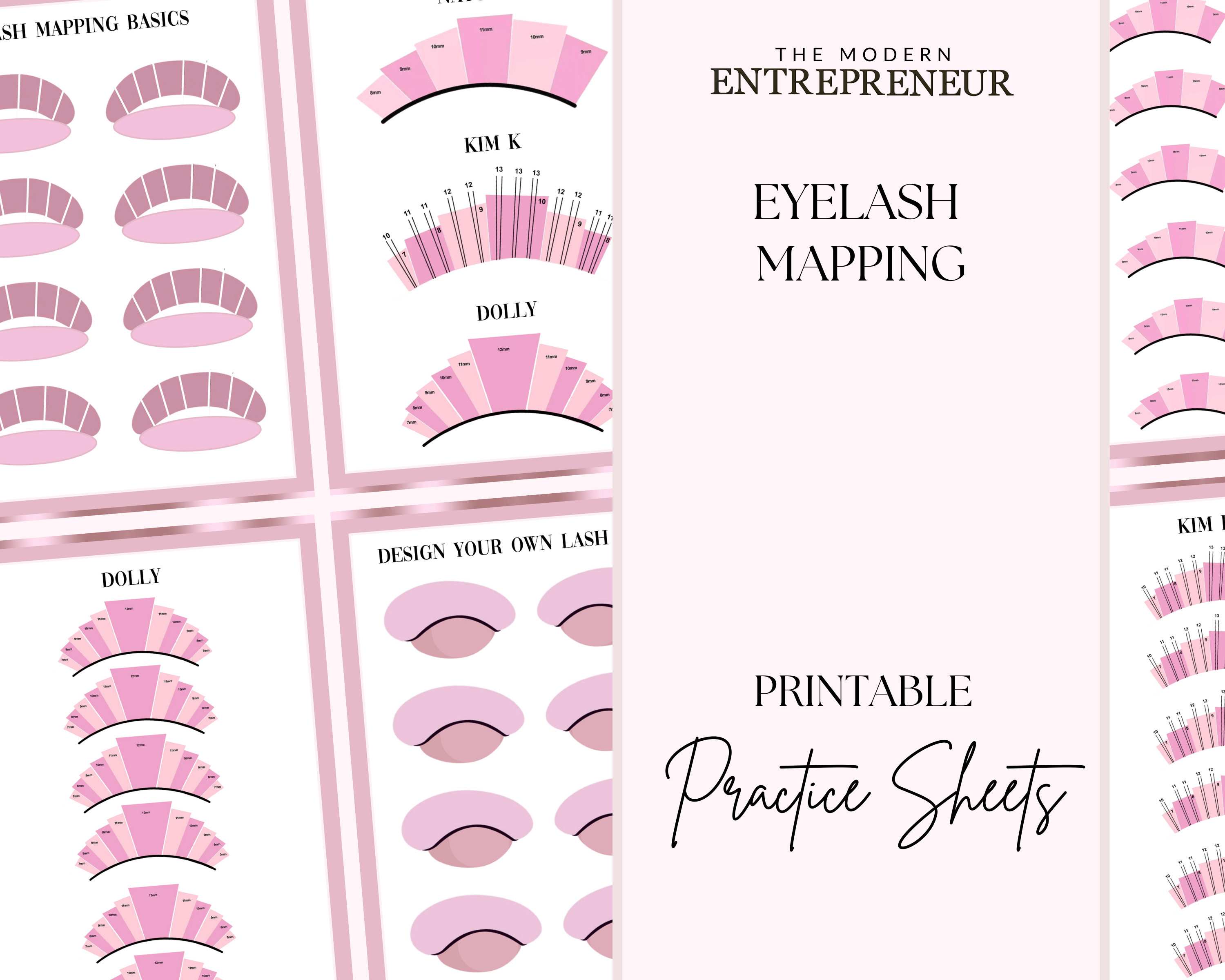 Lash Map Printables: Eyelash Extensions Training Resource (PDF X6 Pages ...