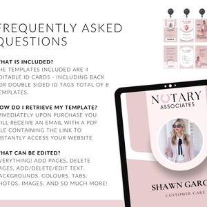 Notary Agent ID Cards, Identification Templates, ID Cards, Blush ...