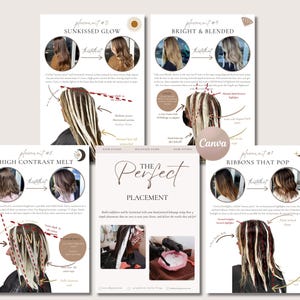 Blonde Balayage Student Class Handouts: Editable Canva Template (PDF ...