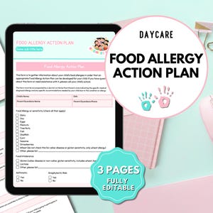 Daycare Food Allergy Action Plan Templates, Teacher Resources, Infant ...