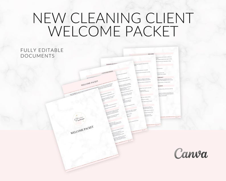 Cleaning Client Welcome Packet: Editable Canva Template - Etsy