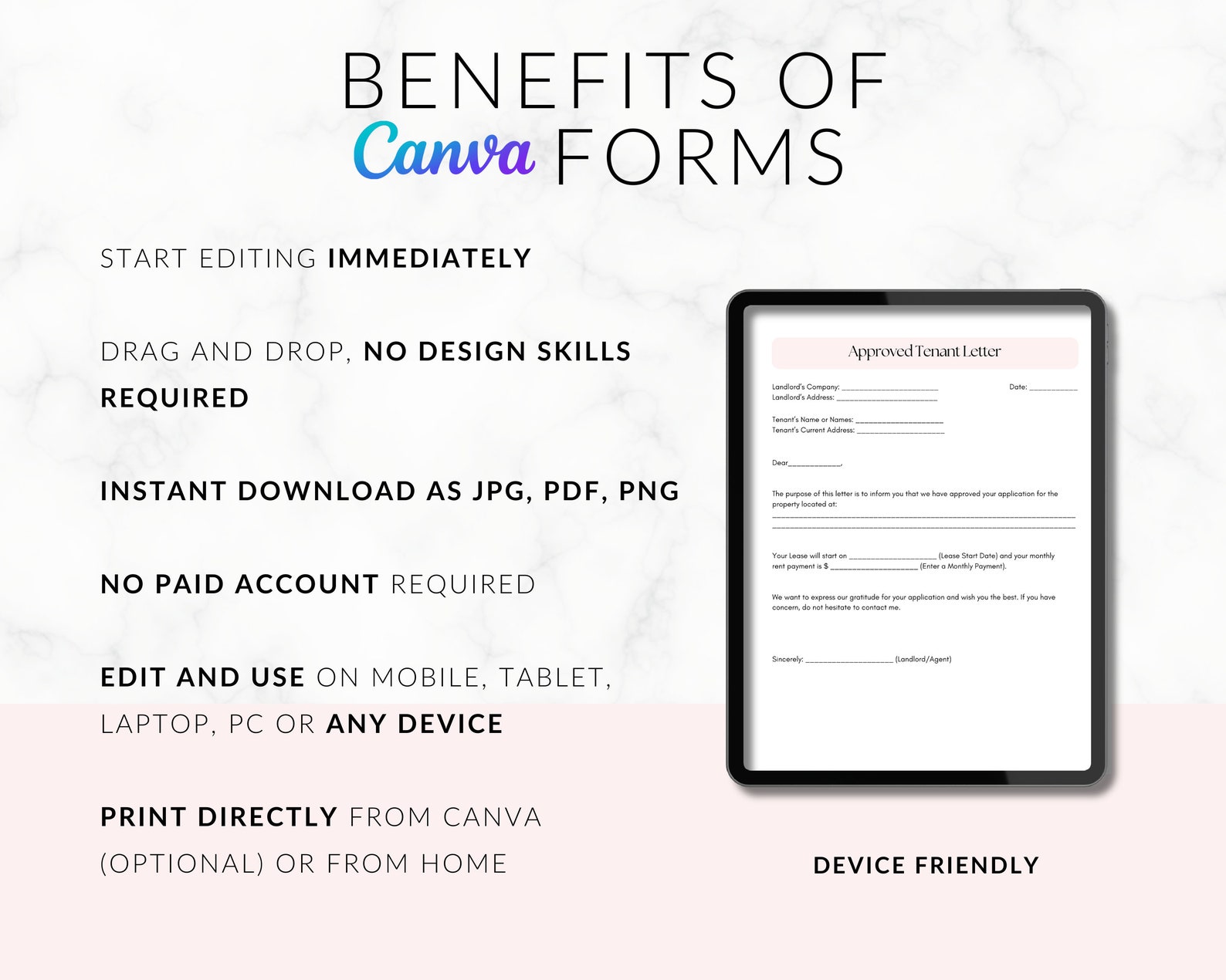 Approved Tenant Letter Form Template, Tenant Approval, Realty Documents ...