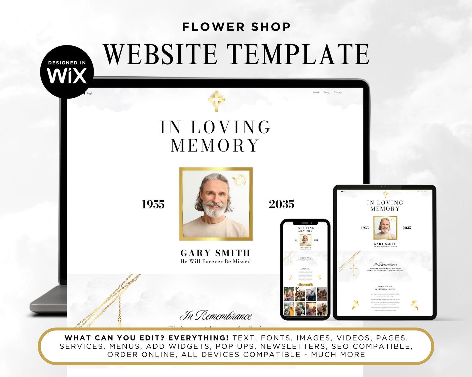 Online Memorial Wix Website Template, Memorials, Tributes and Eulogies ...