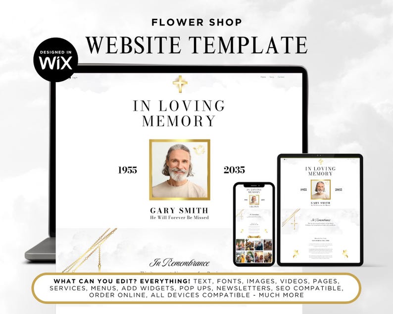 Online Memorial Wix Website Template, Memorials, Tributes and Eulogies ...