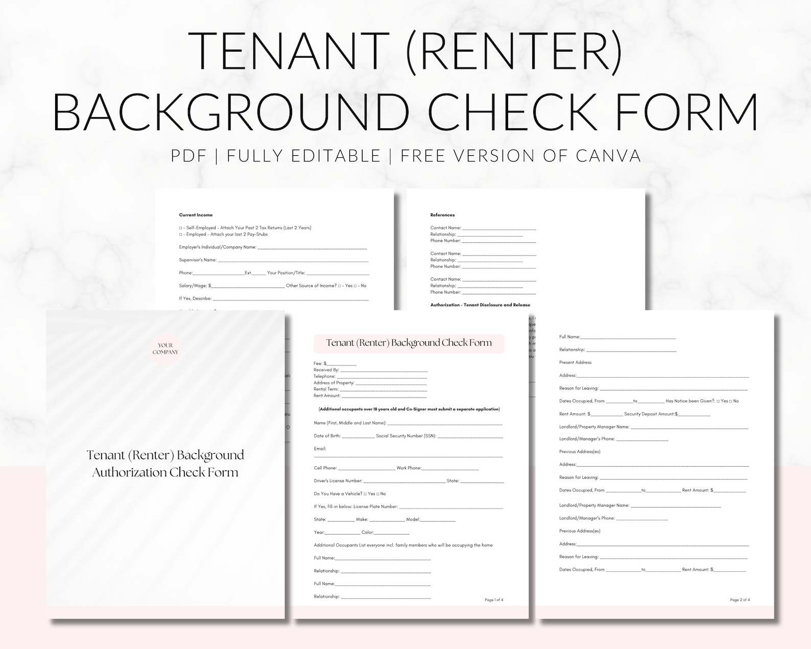 Tenant (renter) Background Check Form, Authorization to Perform a ... Tenant (renter) Background Check Form, Authorization to Perform a ...