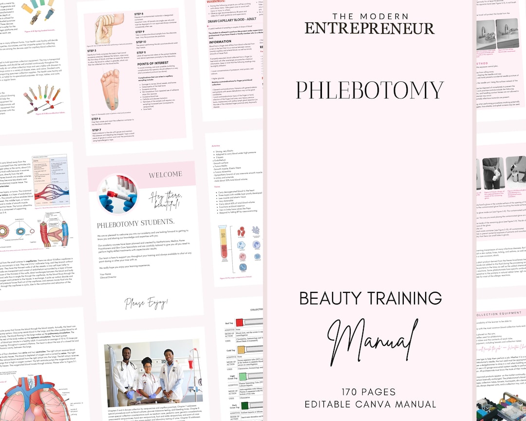 Phlebotomy Training Manual: Clinical Skills, Editable Canva Template - Etsy