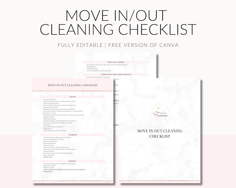 Move In/out Cleaning Checklist for Cleaning Businesses, House Move ...